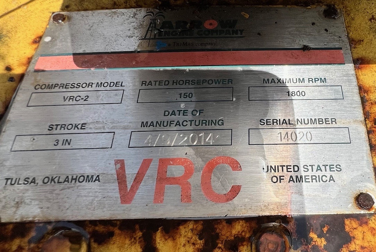 Used Arrow VRC-2 Natural Gas Compressor 14020