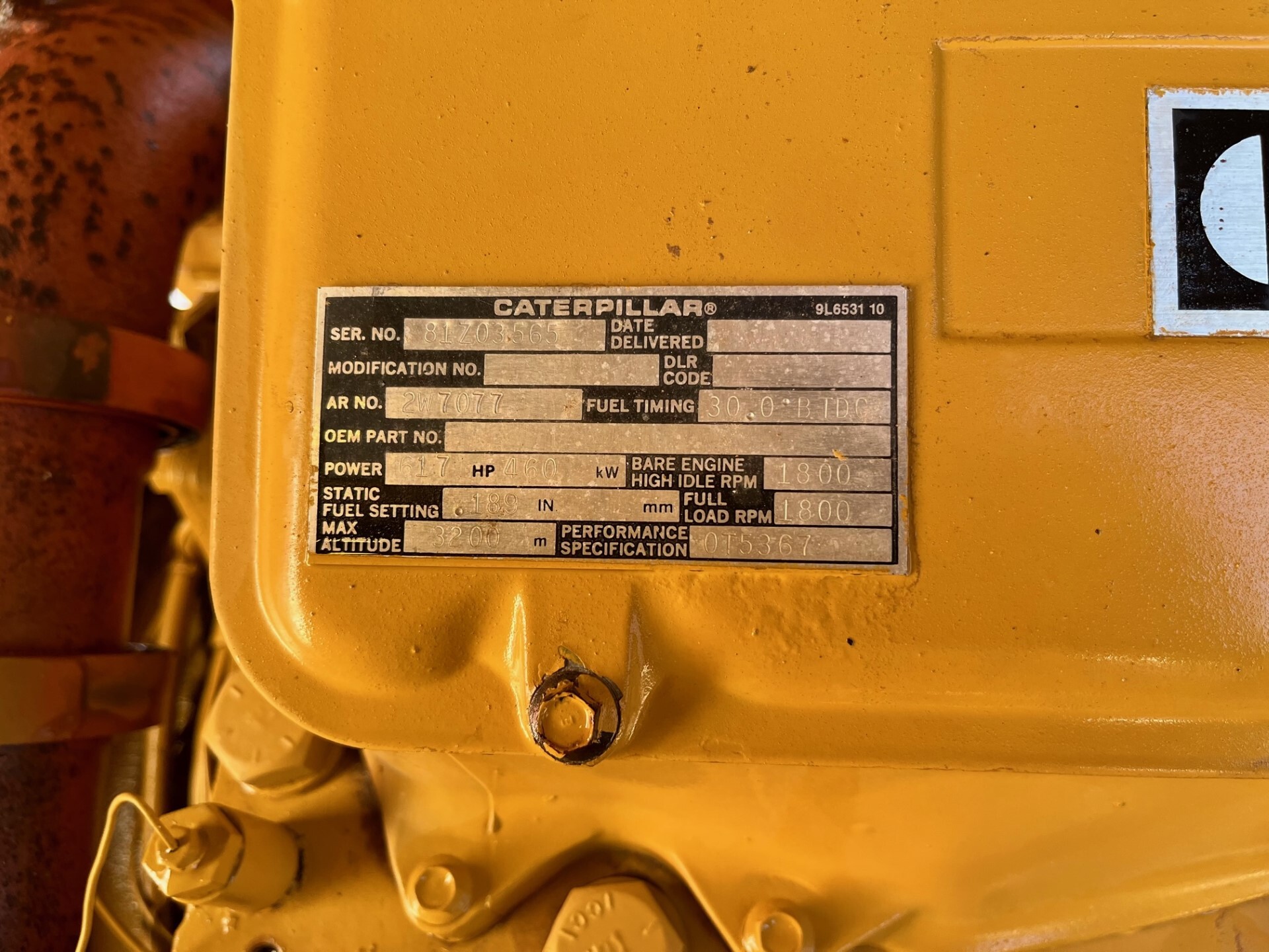 Used Caterpillar 3412 Diesel Engine 81Z03565