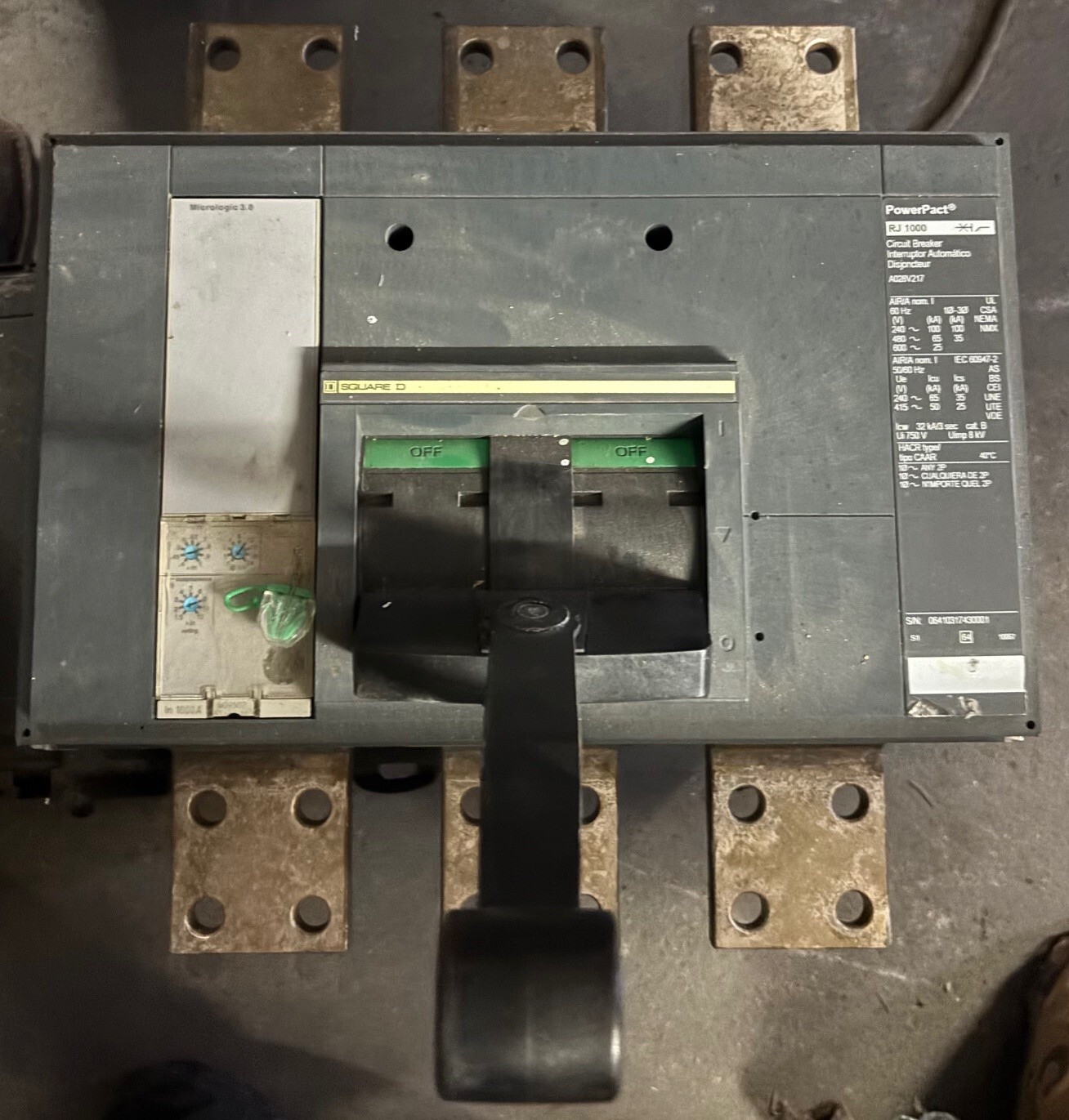 Used PowerPact RJ 1000 Circuit Breaker