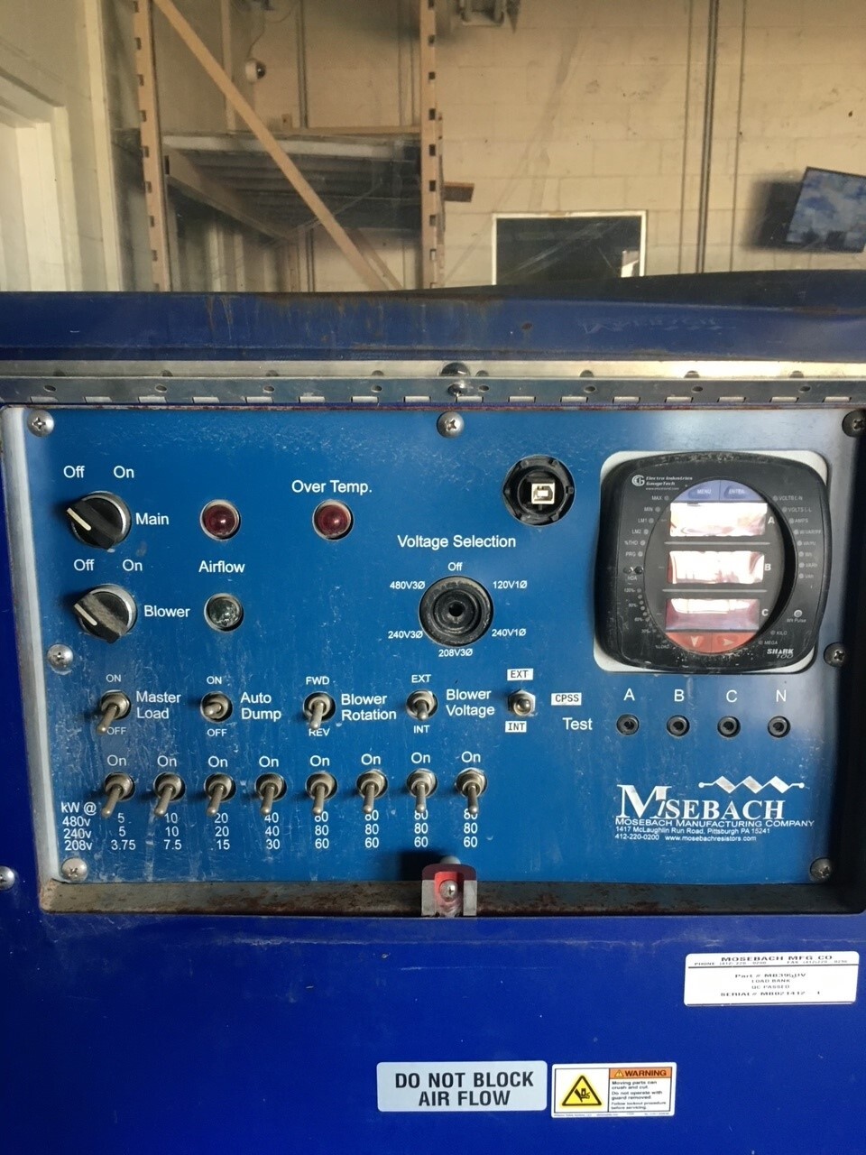 Used Mosebach 395kW Load Bank SMB080411-1